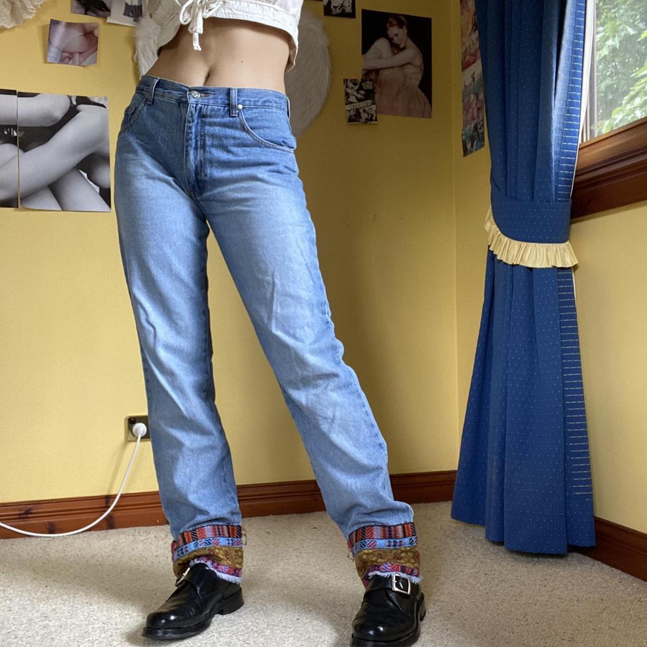 Vintage 90s Fiorucci jeans Features colourful woven... - Depop