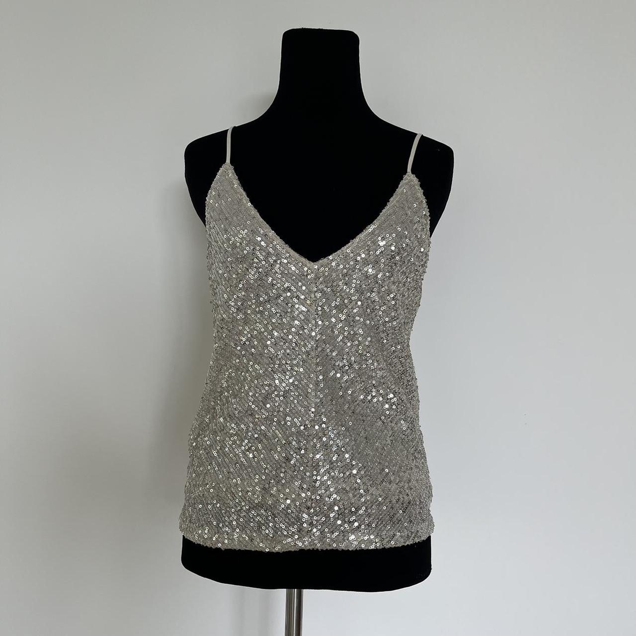 Mango MNG champagne / cream sequin top. NWT. sequin... - Depop