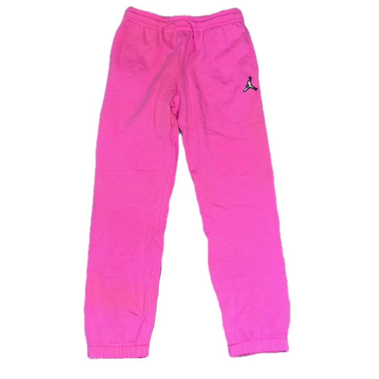 hot pink jordan sweatpants girls xl women’s xs no... - Depop
