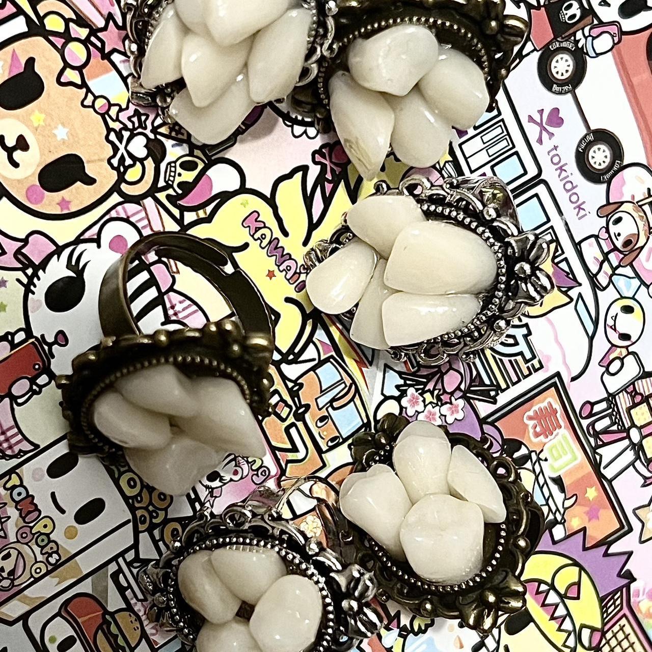 victorian teeth rings 🦷 (only bronze available atm-... | Depop