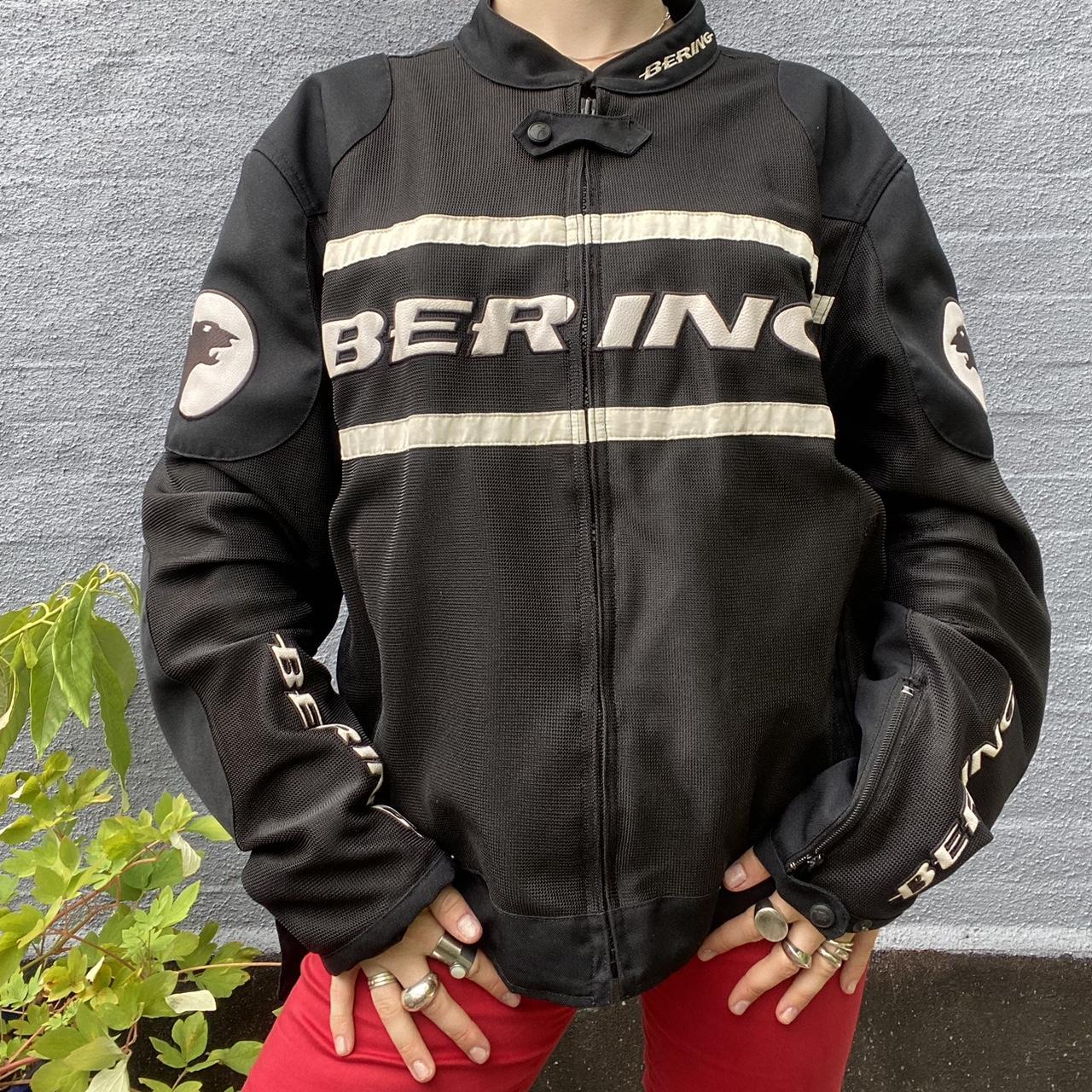 Vintage 90s motor bike graphic racer jacket with... - Depop