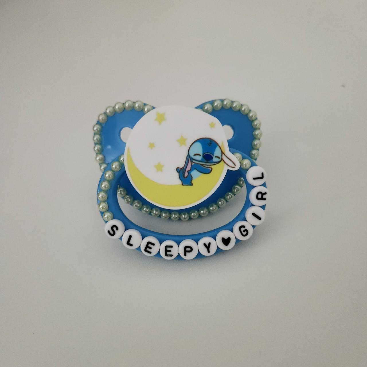 Handmade Stitch Sleepy Girl deco adult pacifier with... | Depop