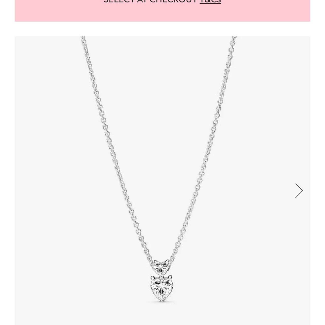 Pandora Double Heart Pendant Sparkling Collier... | Depop