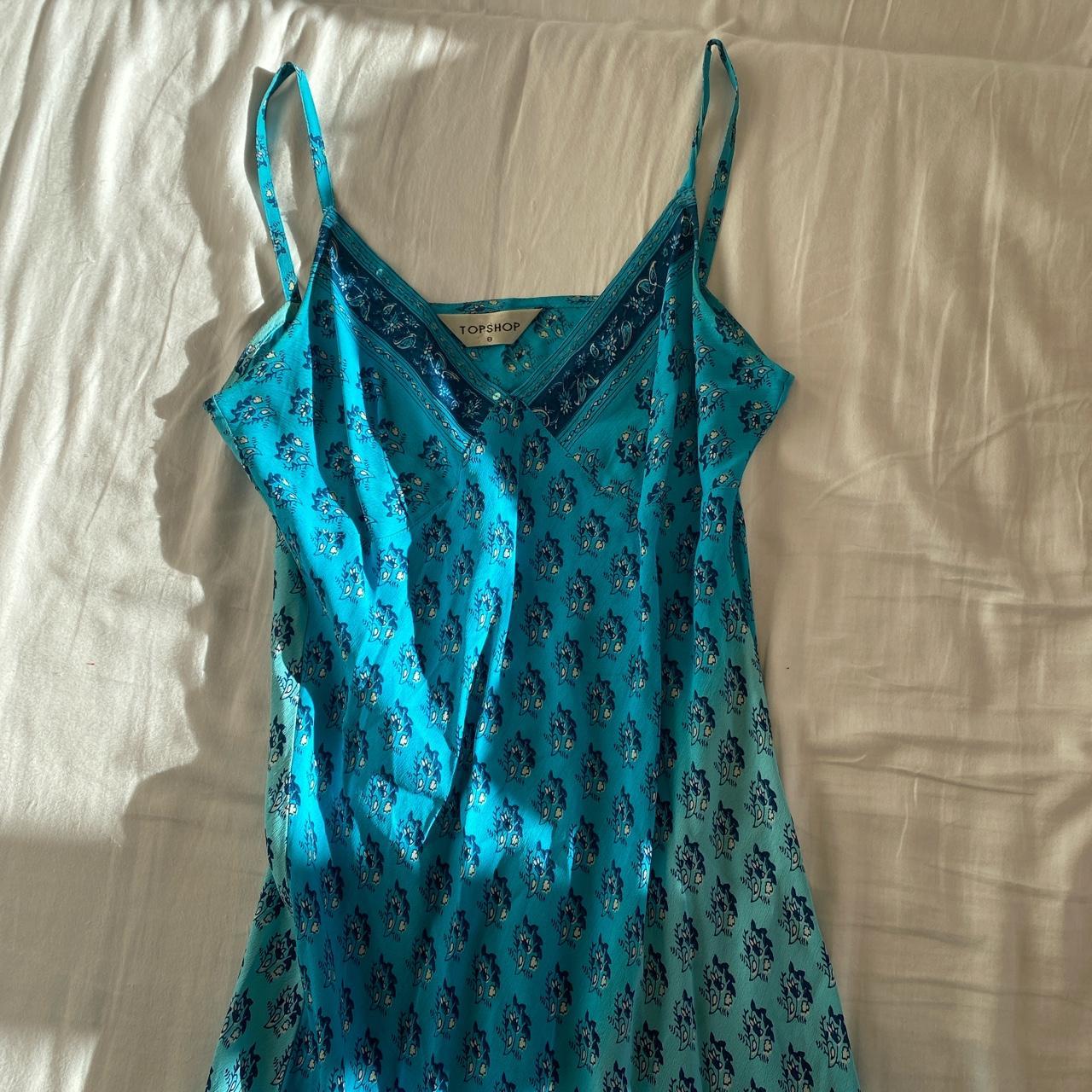 Old label topshop blue slip midi dress Would best... - Depop