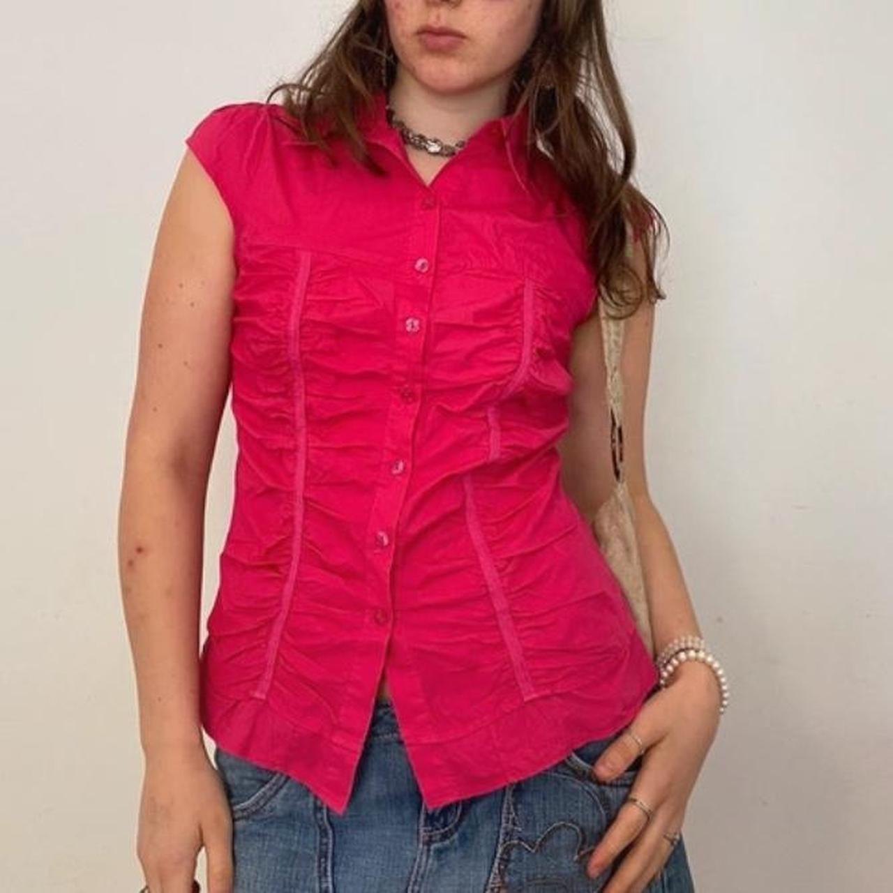 THE MOST INCREDIBLE ruched button up shirt, nicest... | Depop