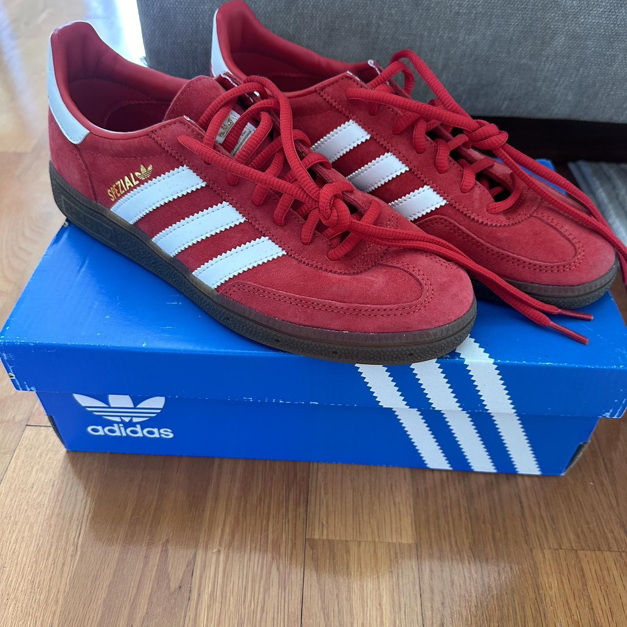 Adidas Spezial Sneakers - Scarlet & White Size... - Depop