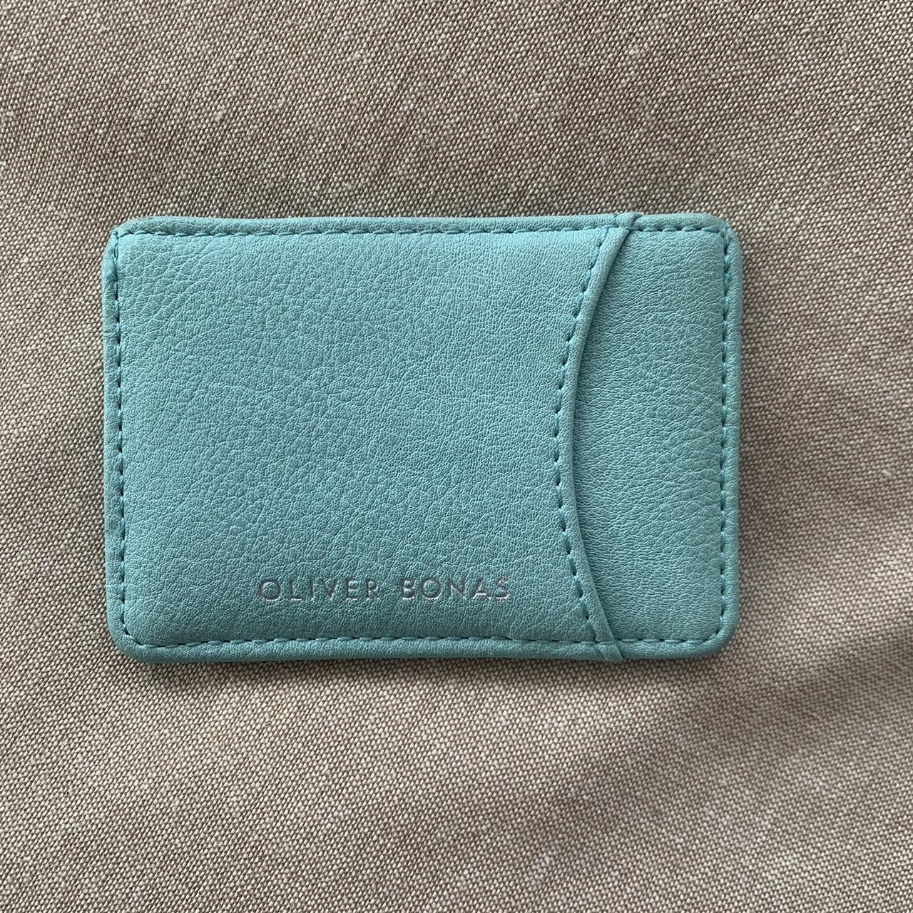 Oliver Bonas Pale Blue Leather Card Holder. Brand... - Depop