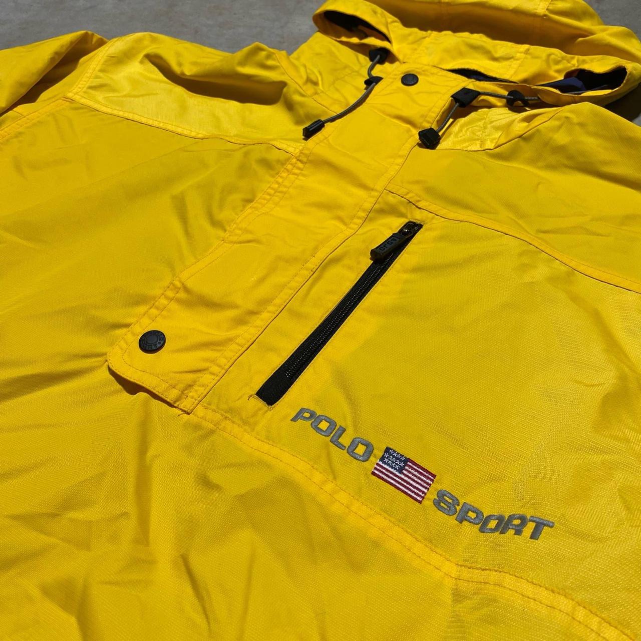 Vintage Yellow Polo Sport jacket size Large in Men... - Depop