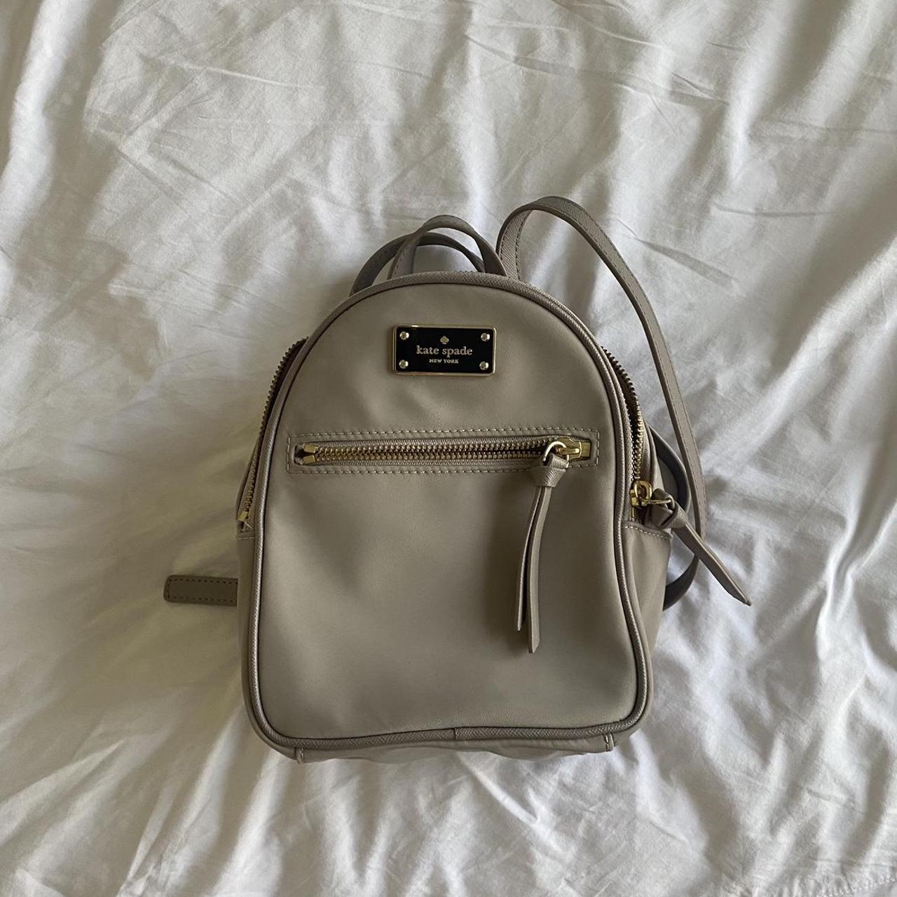 Kate Spade mini backpack - grey waterproof... - Depop