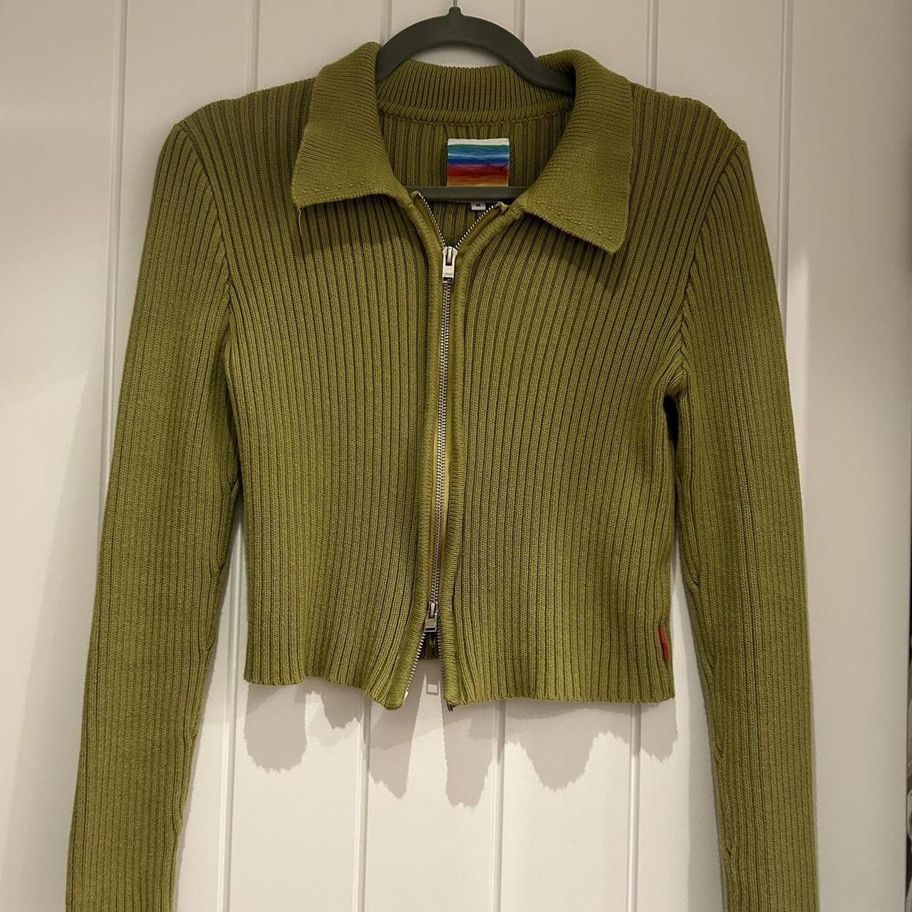 UNIF zip collared sweater Size medium - Depop