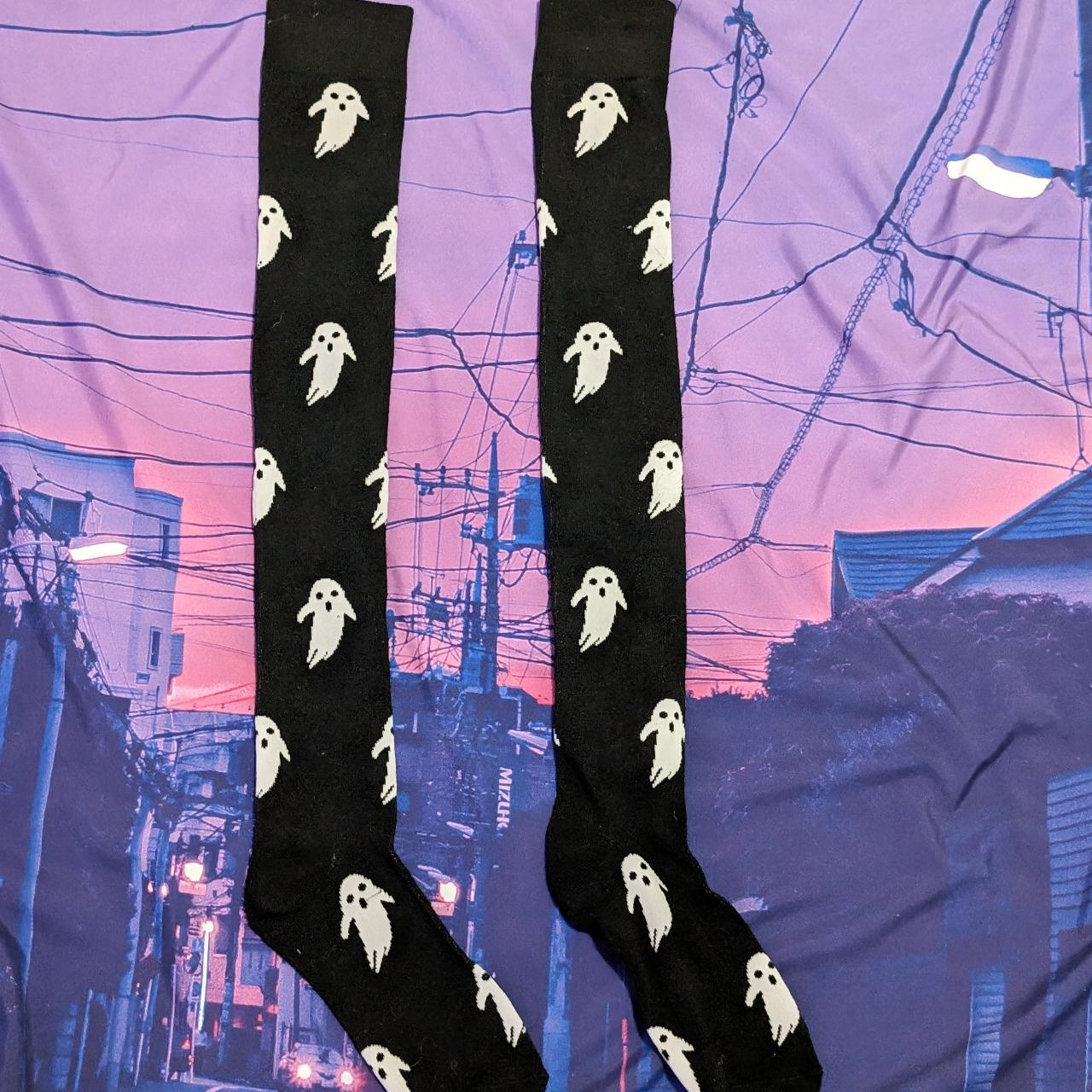 Thigh high Ghost socks Worn once - Depop