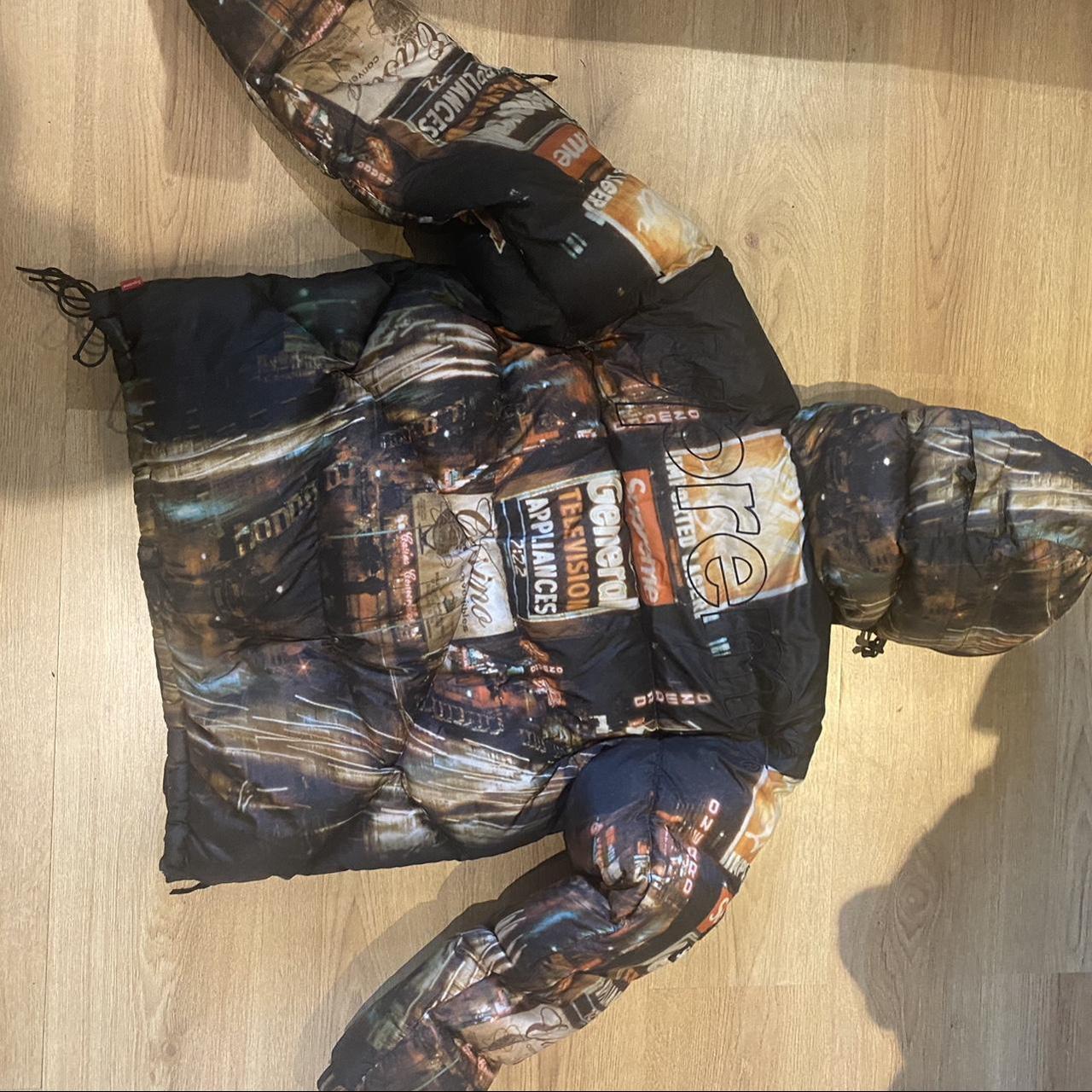 supreme x the north face puffer (quarter zip) 100%... - Depop