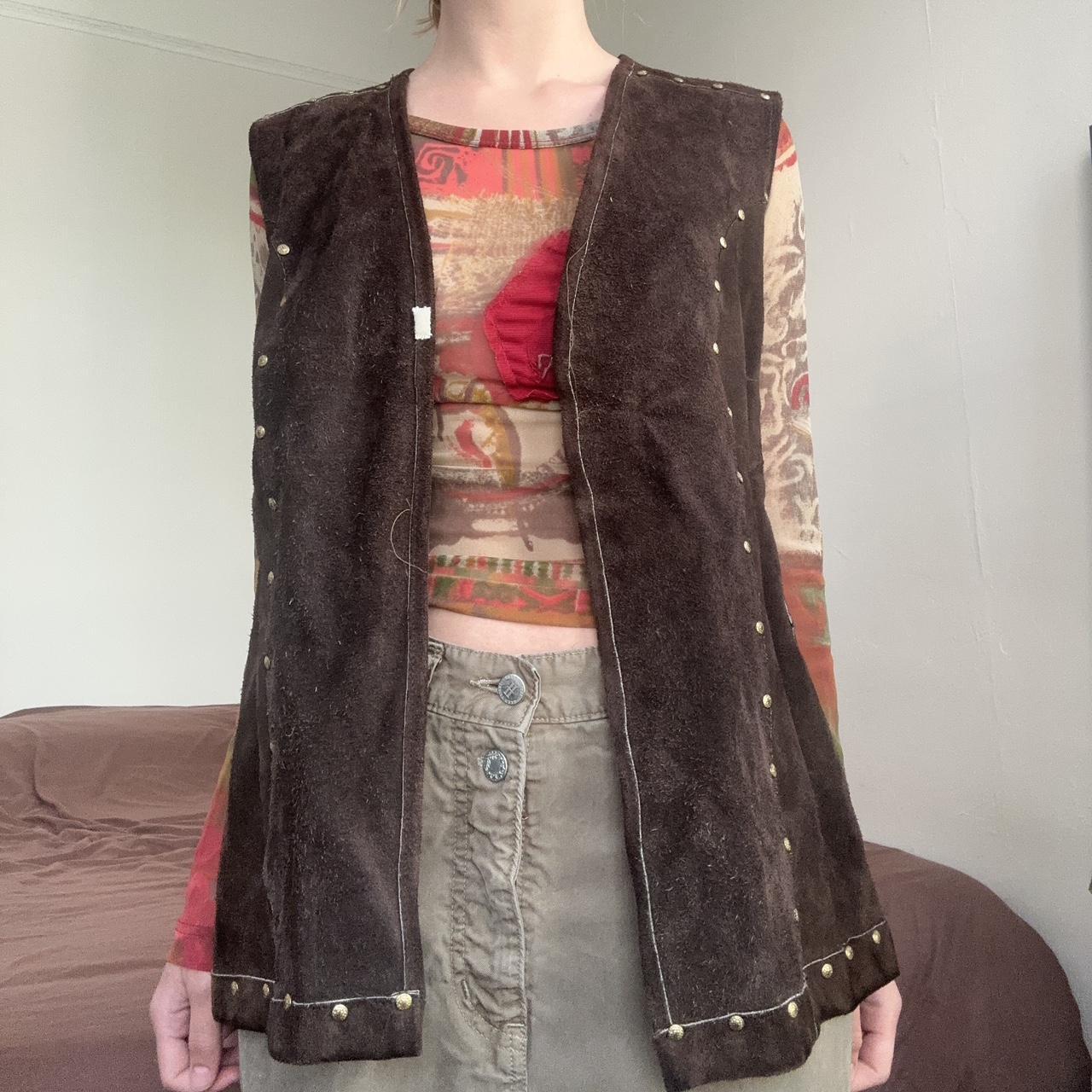 Handmade brown suede vest. Minor signs of wear... - Depop