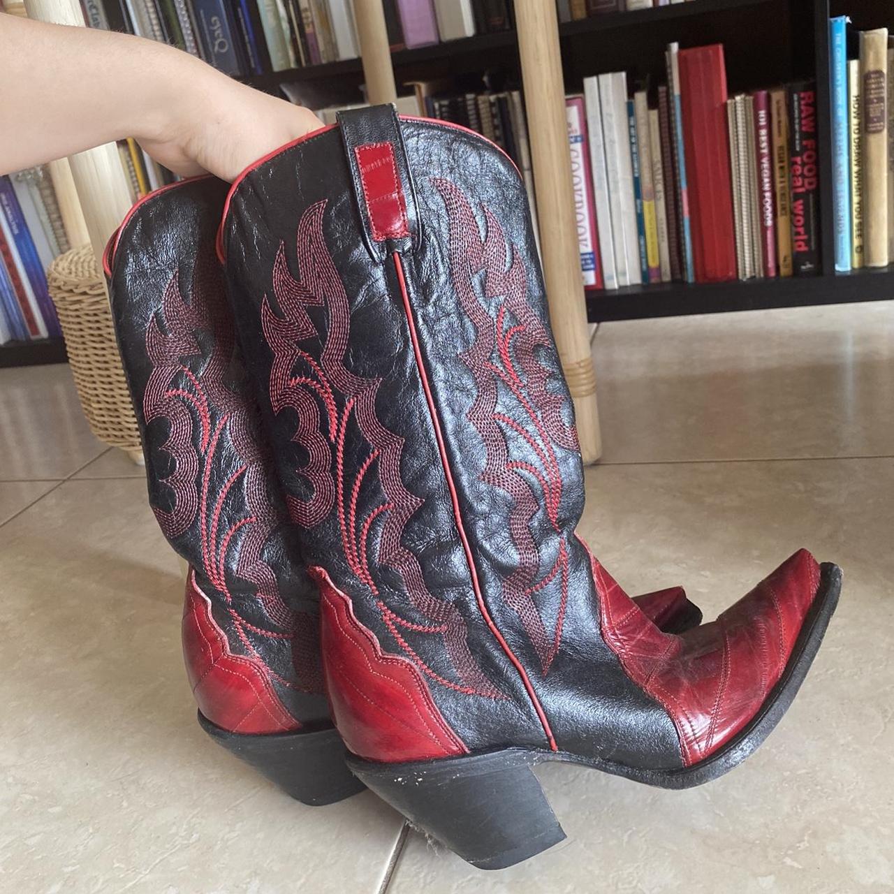 absolutely fire boots red suede on inside best fits... - Depop