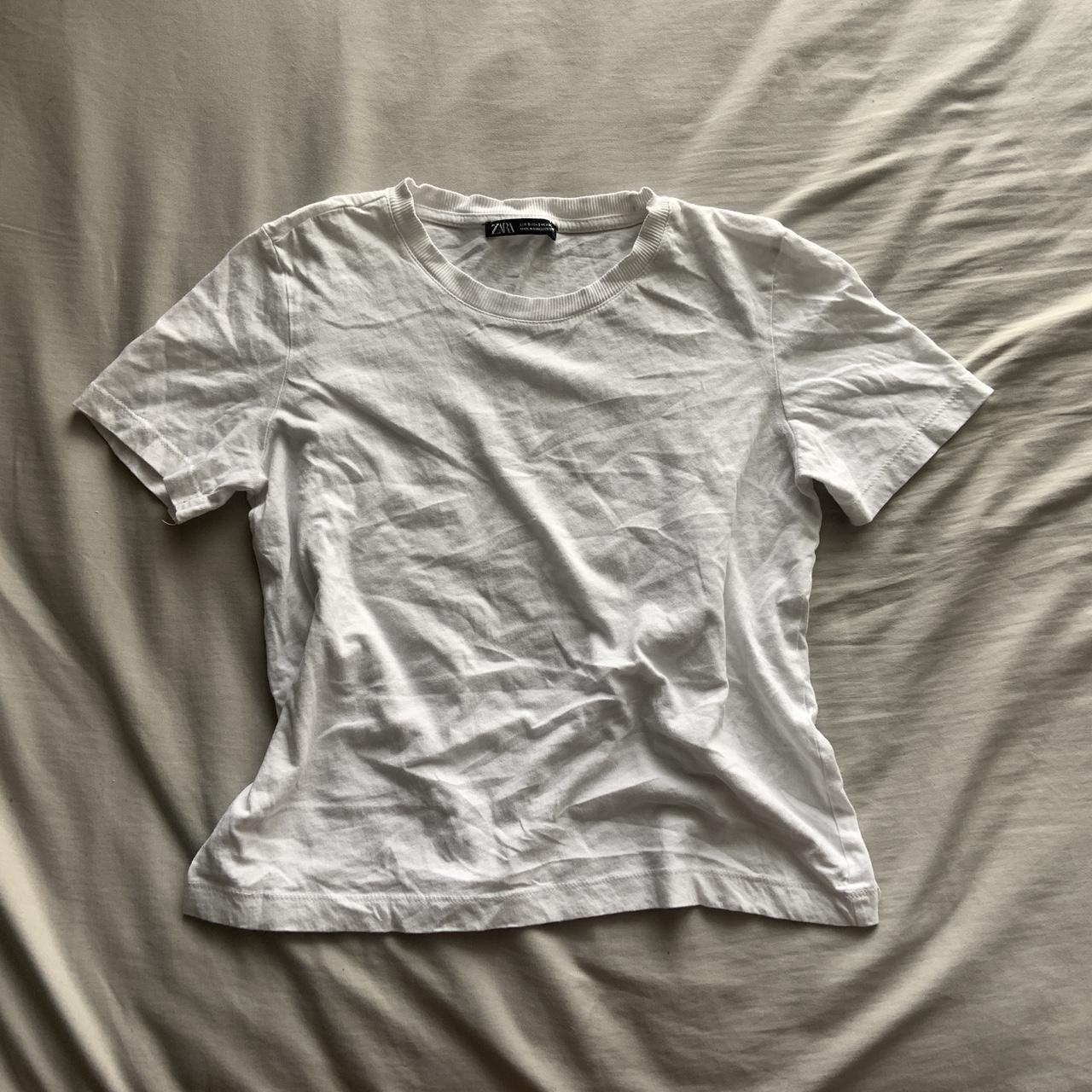 Zara basic white tee. Cute and comfortable. Soft... - Depop