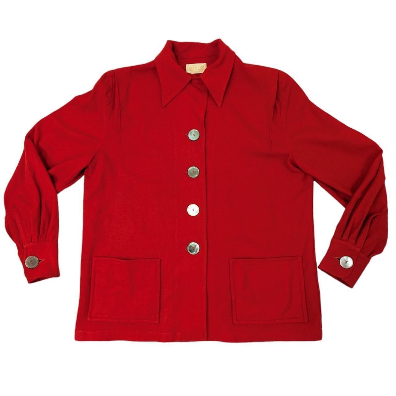 Vintage Pendleton 49er jacket. Red lightweight wool... - Depop