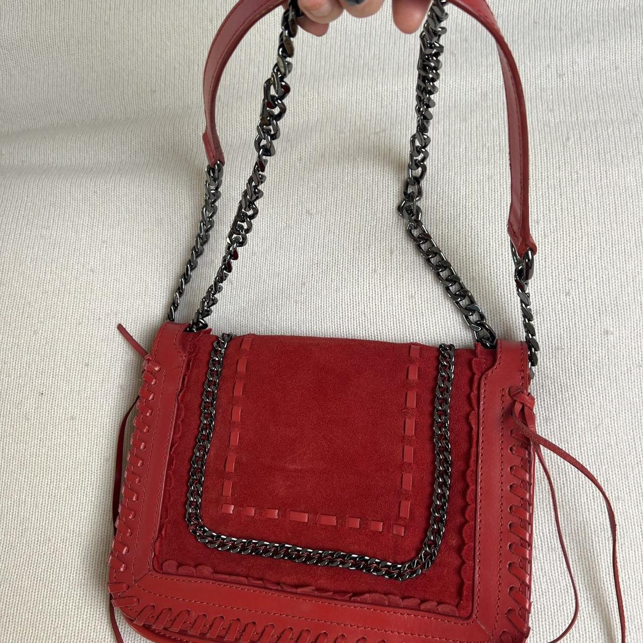 Red suede handbag! Red suede shoulder handbag with a... - Depop