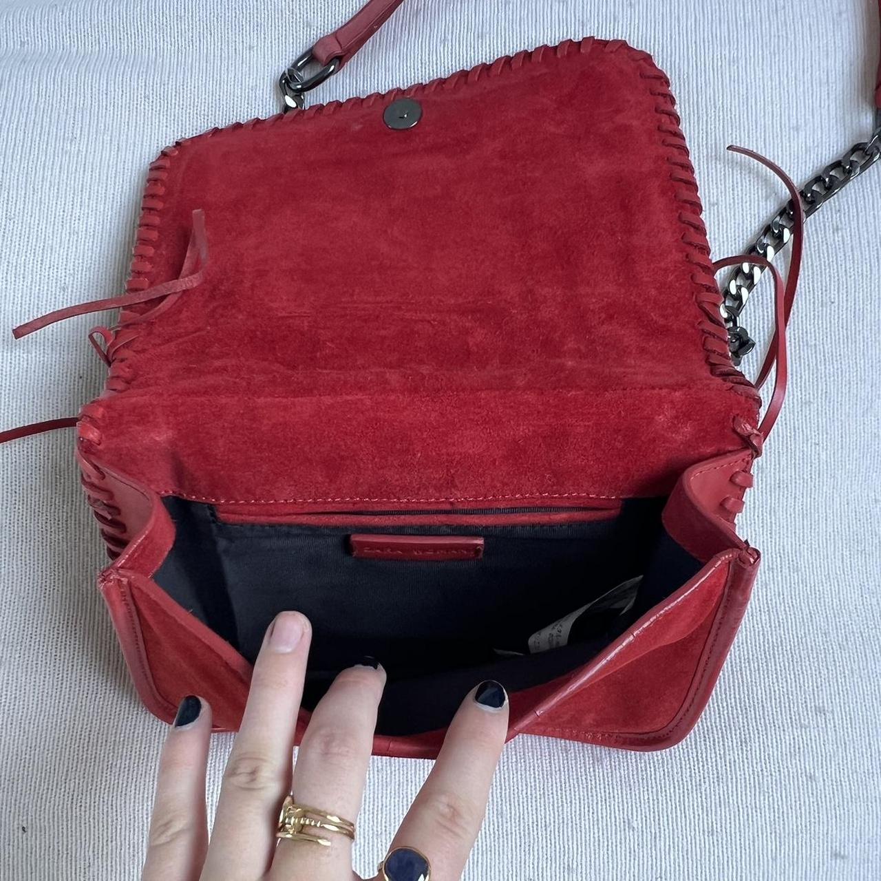 Red suede handbag! Red suede shoulder handbag with a... - Depop