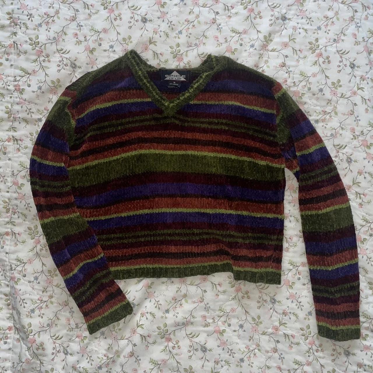 Multicolor striped sweater - perfect for fall! so so... - Depop