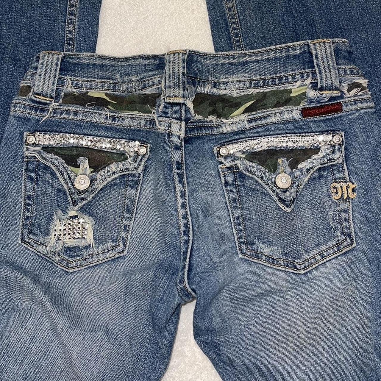 Low rise Miss Me jeans with rhinestone... | Depop