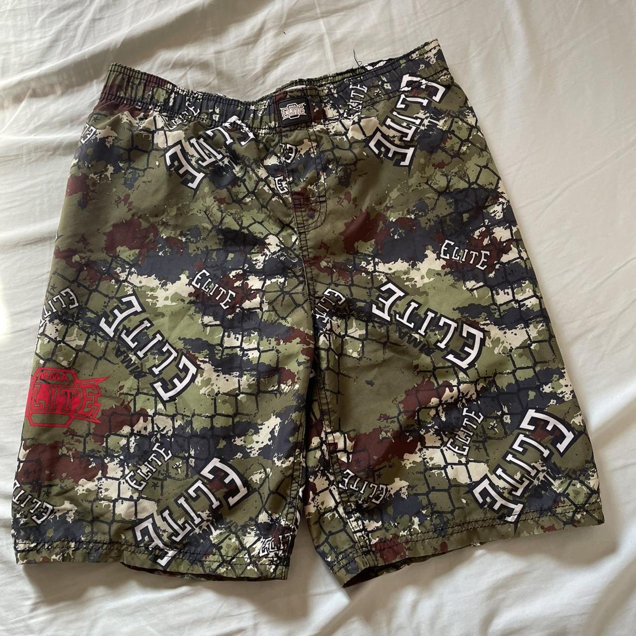 mma elite army camouflage shorts with netting inside... - Depop