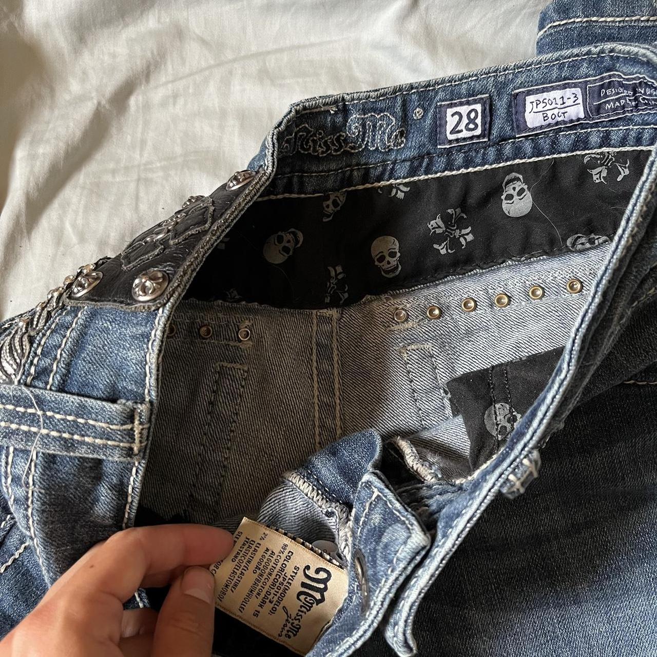 Y2K cybercore angel wing miss me bootcut jeans I... - Depop