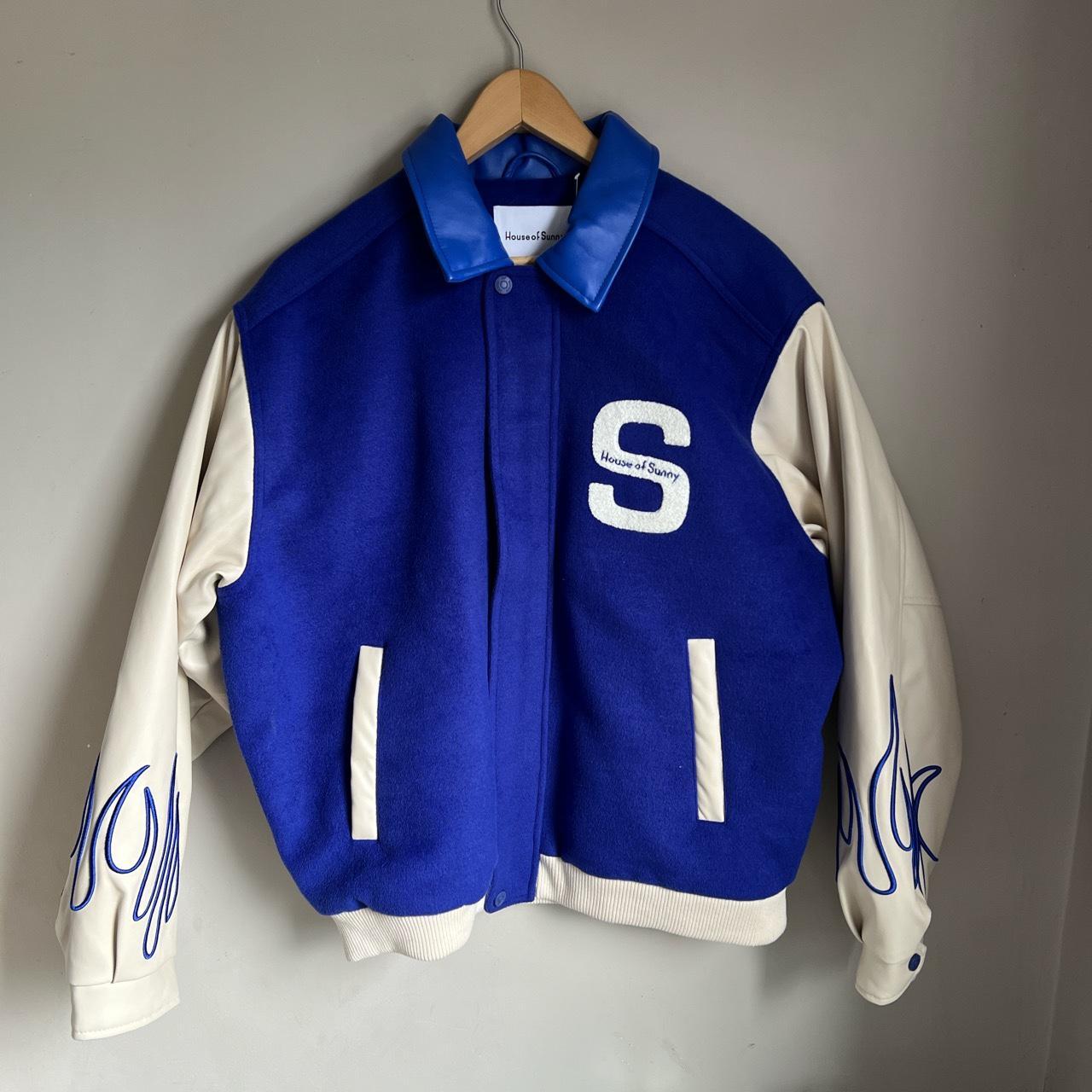 House of sunny take a trip blue varsity bomber. Wool... - Depop