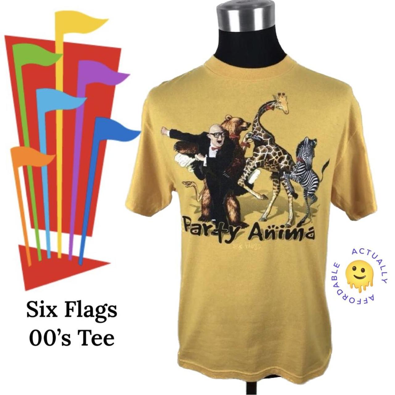 Official Six Flags, Mr Six Party Animal Souvenir... - Depop
