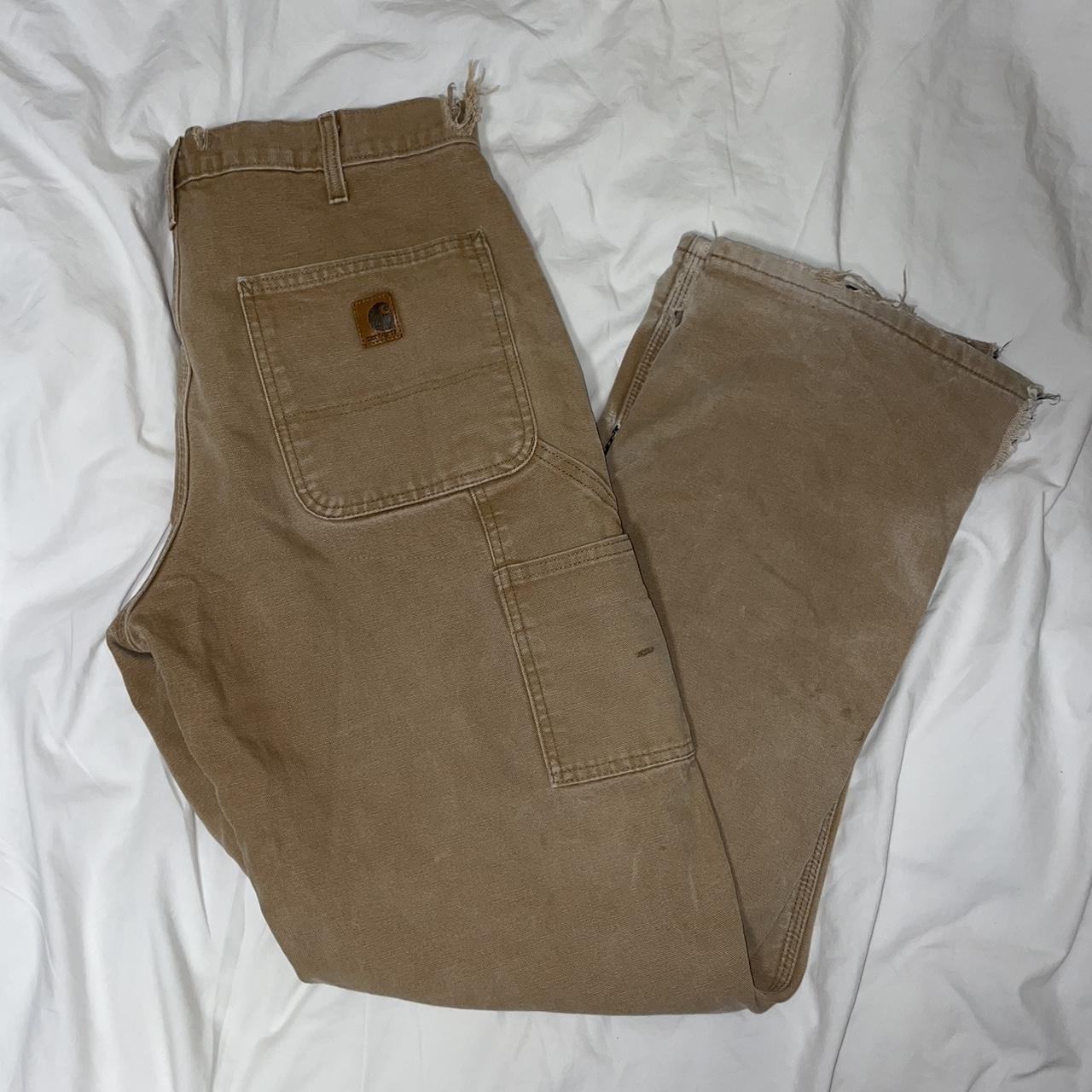 CARHARTT BROWN CARPENTER TROUSERS SIZE W33 L32 GOOD... - Depop
