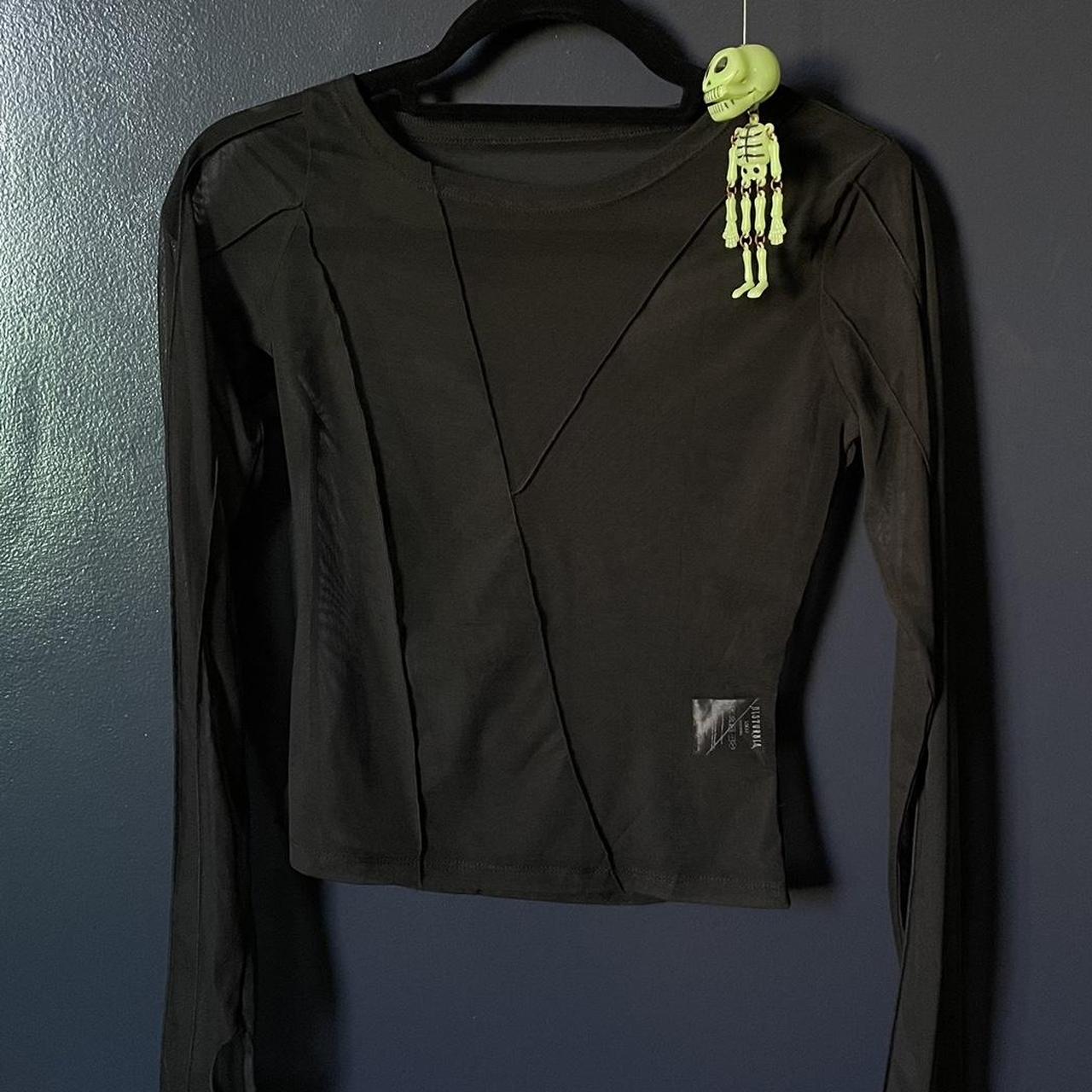 DISTURBIA Dissident Asymmetric Seam Mesh Top •... - Depop