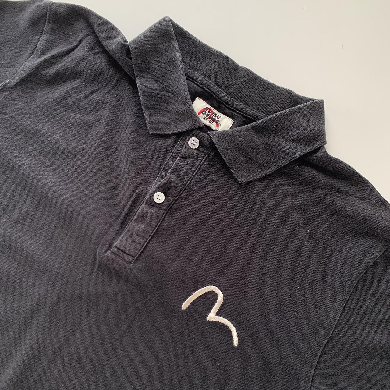 Evisu Genes Black Polo Perfect Condition Size Small... - Depop