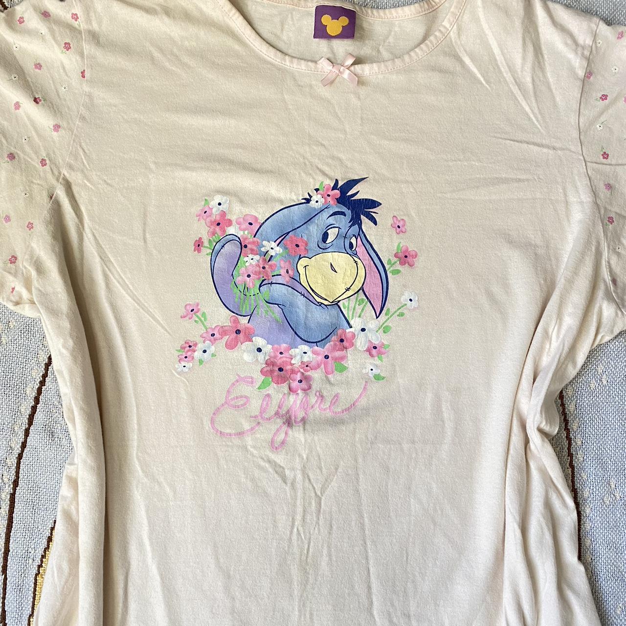 Pink Eeyore nightgown 🎀 Adorable bow and flowers 🌸... - Depop