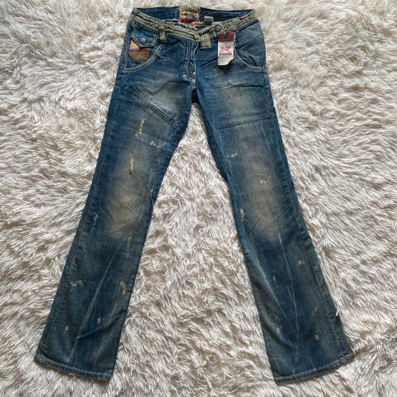 Parasuco dark wash distressed flared jeans w/ cool... - Depop