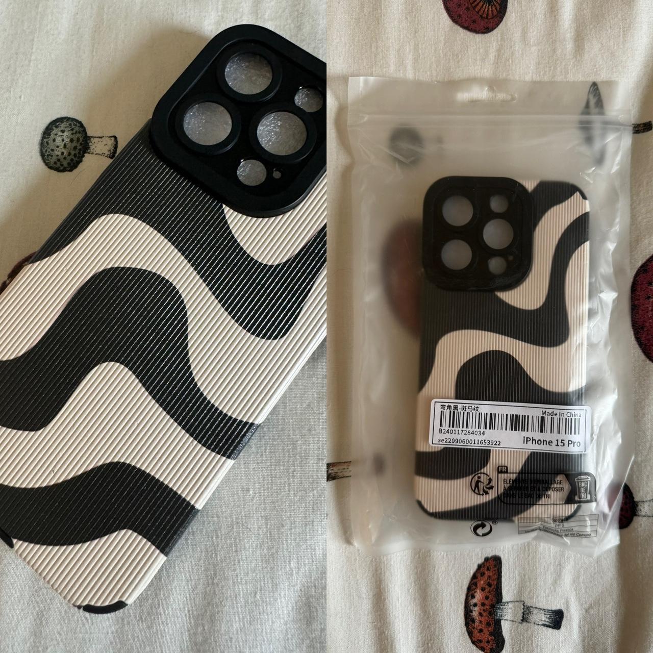 Black and beige swirl pattern iPhone 15 pro phone... - Depop