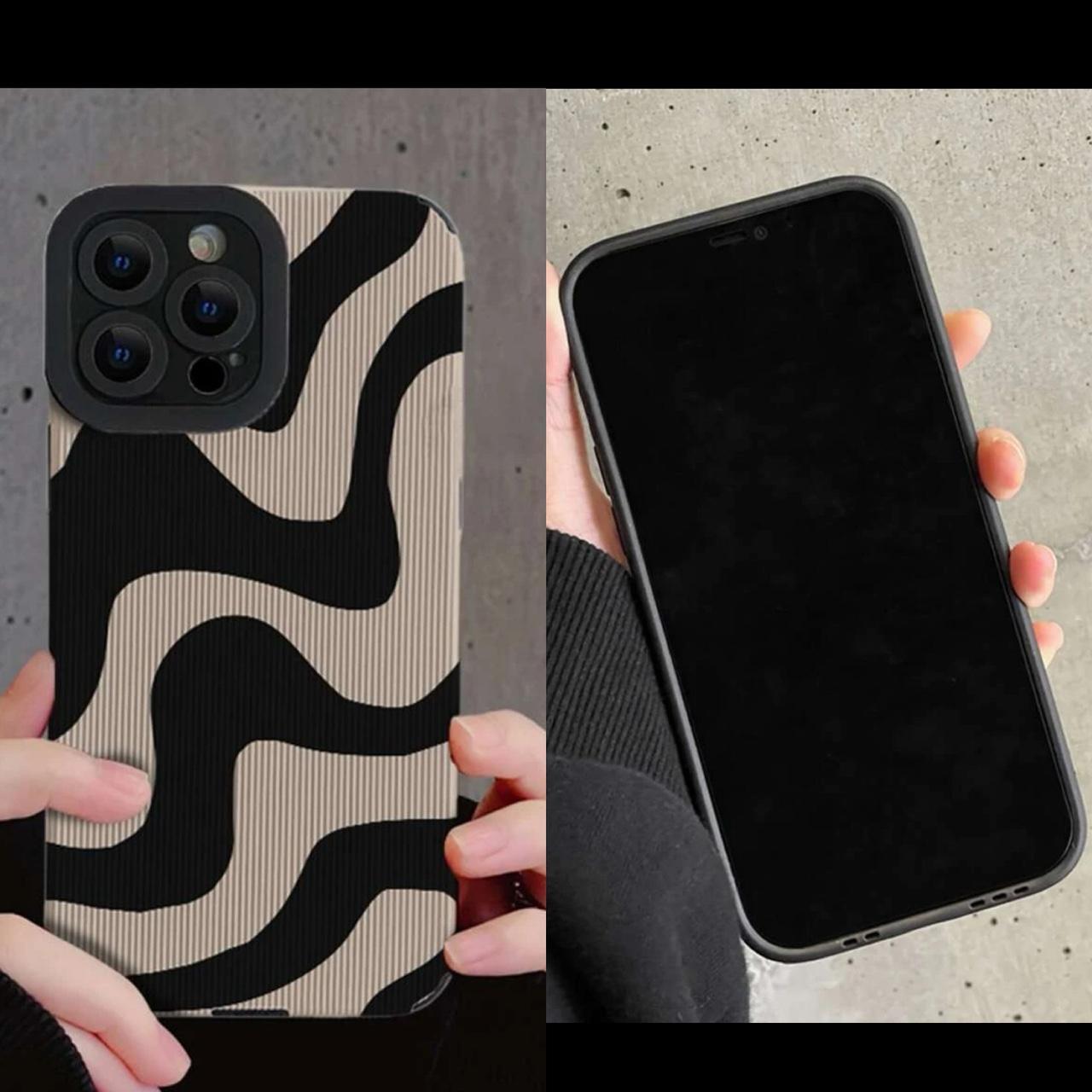 Black and beige swirl pattern iPhone 15 pro phone... - Depop