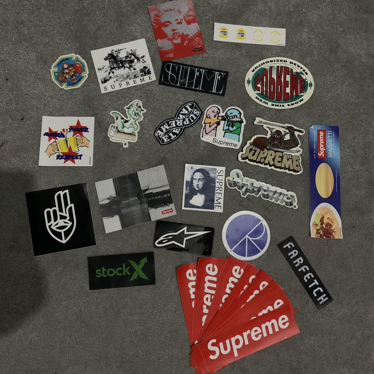 various supreme, stockx and skate stickers send an... - Depop