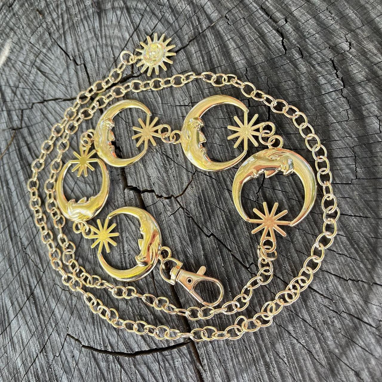 Gold Moon and Star Chain Belt 🌗 Belly chain Boho... - Depop