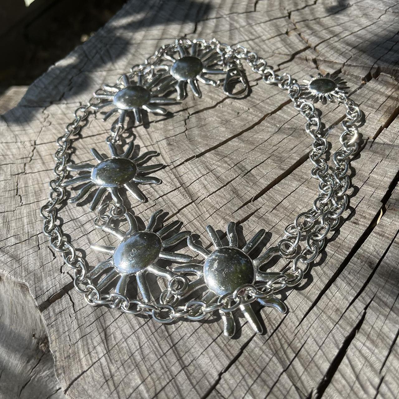 Silver Aztec Sun Chain Belt 🦋 Boho... - Depop