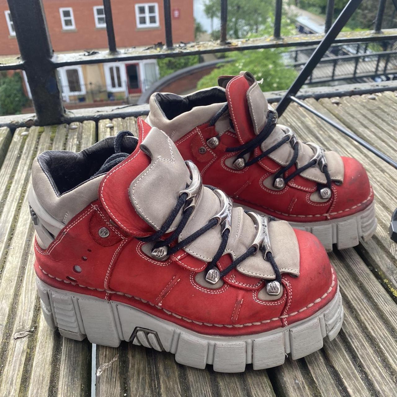 New Rock Women's Red Boots | Depop