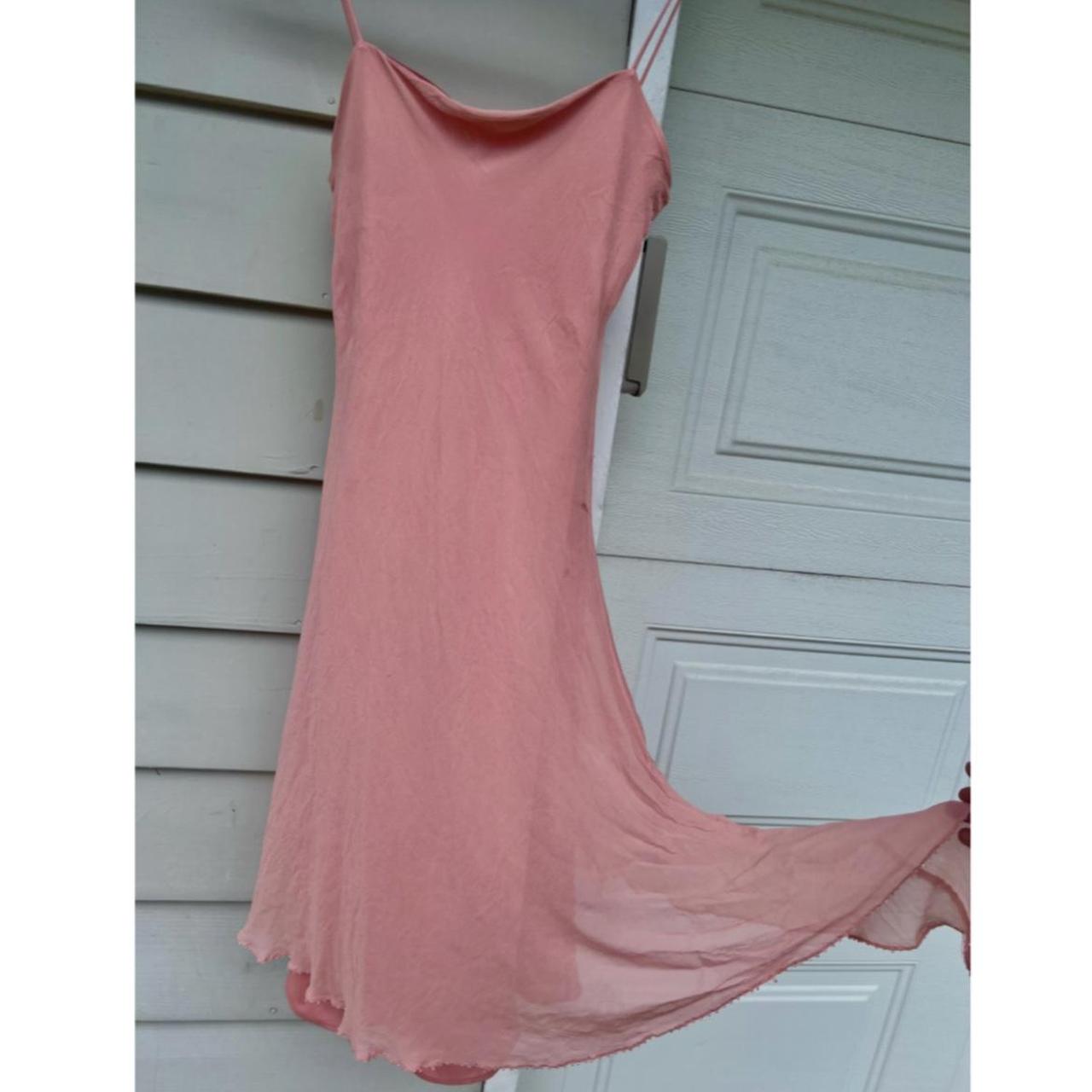 Cute pink dress with asymmetrical beaded bottom - no... - Depop