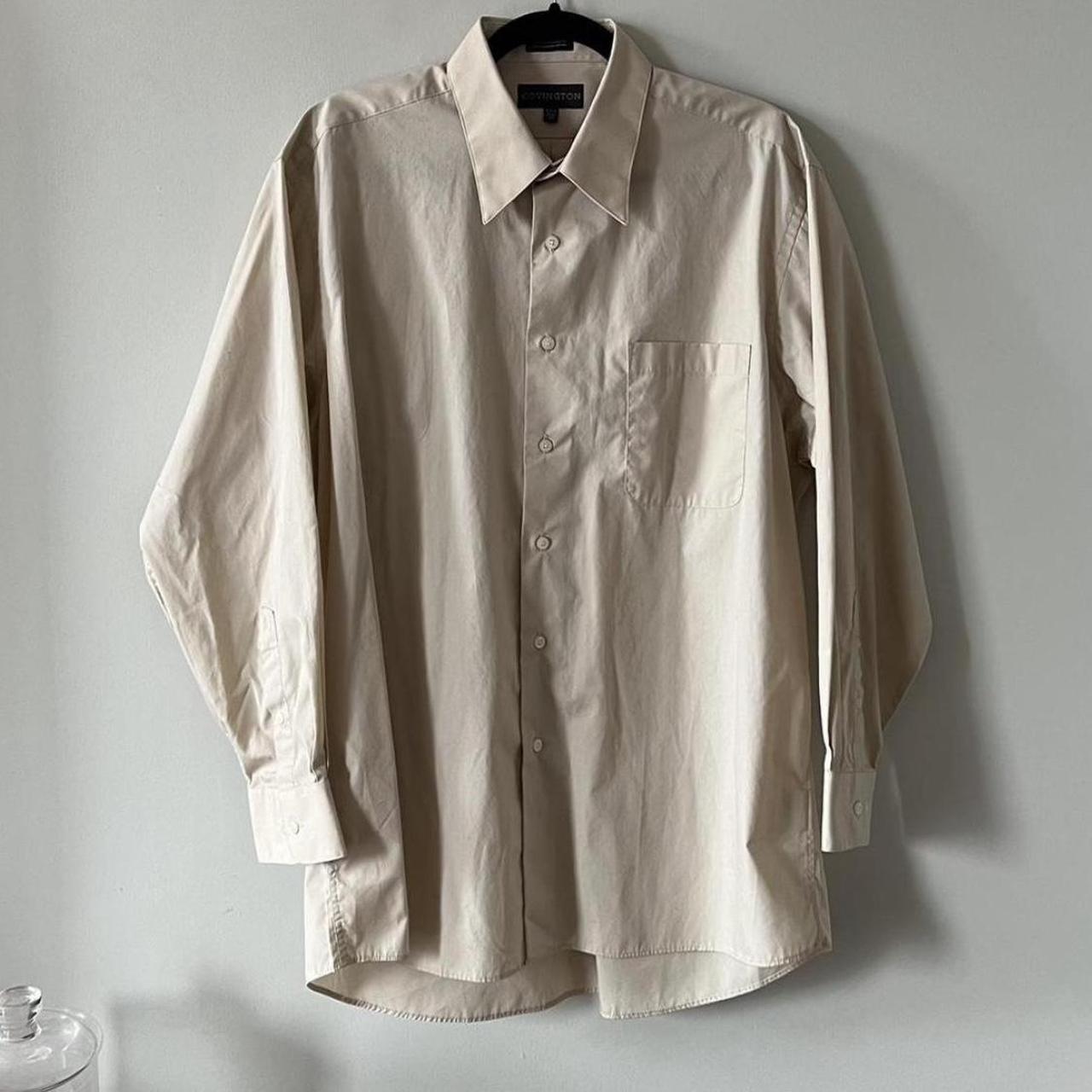 Oversized beige button up shirt. Perfect for... | Depop
