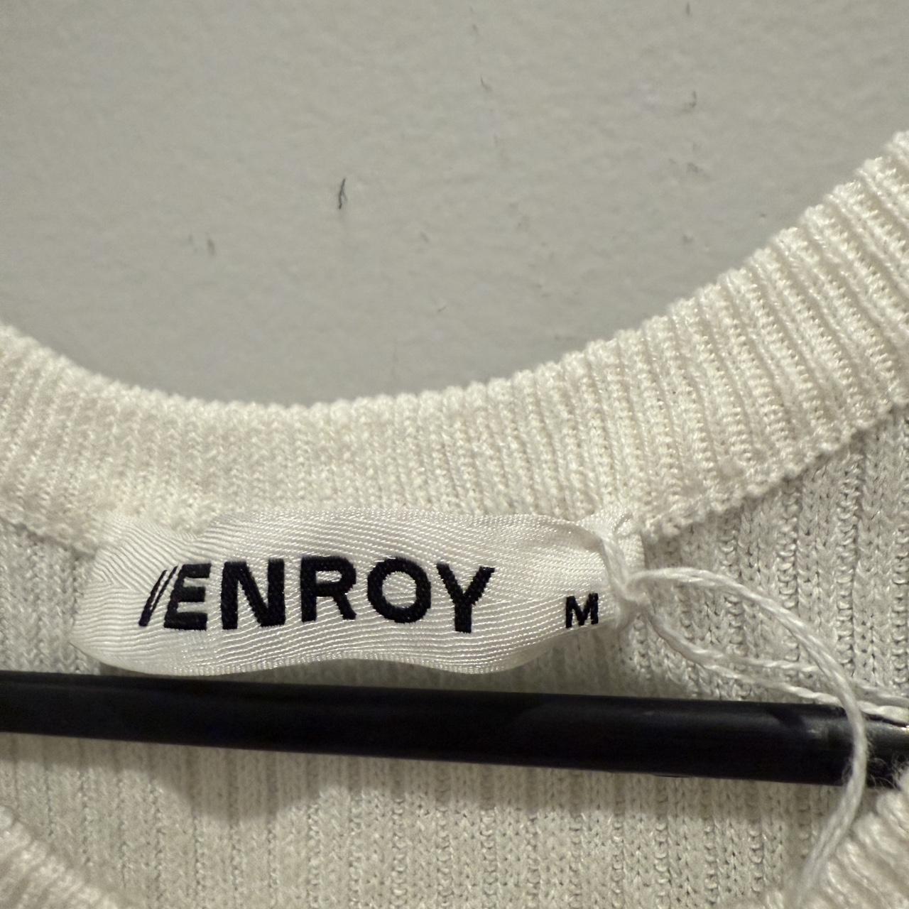 Venroy cream / white textured halter tank top, size... | Depop