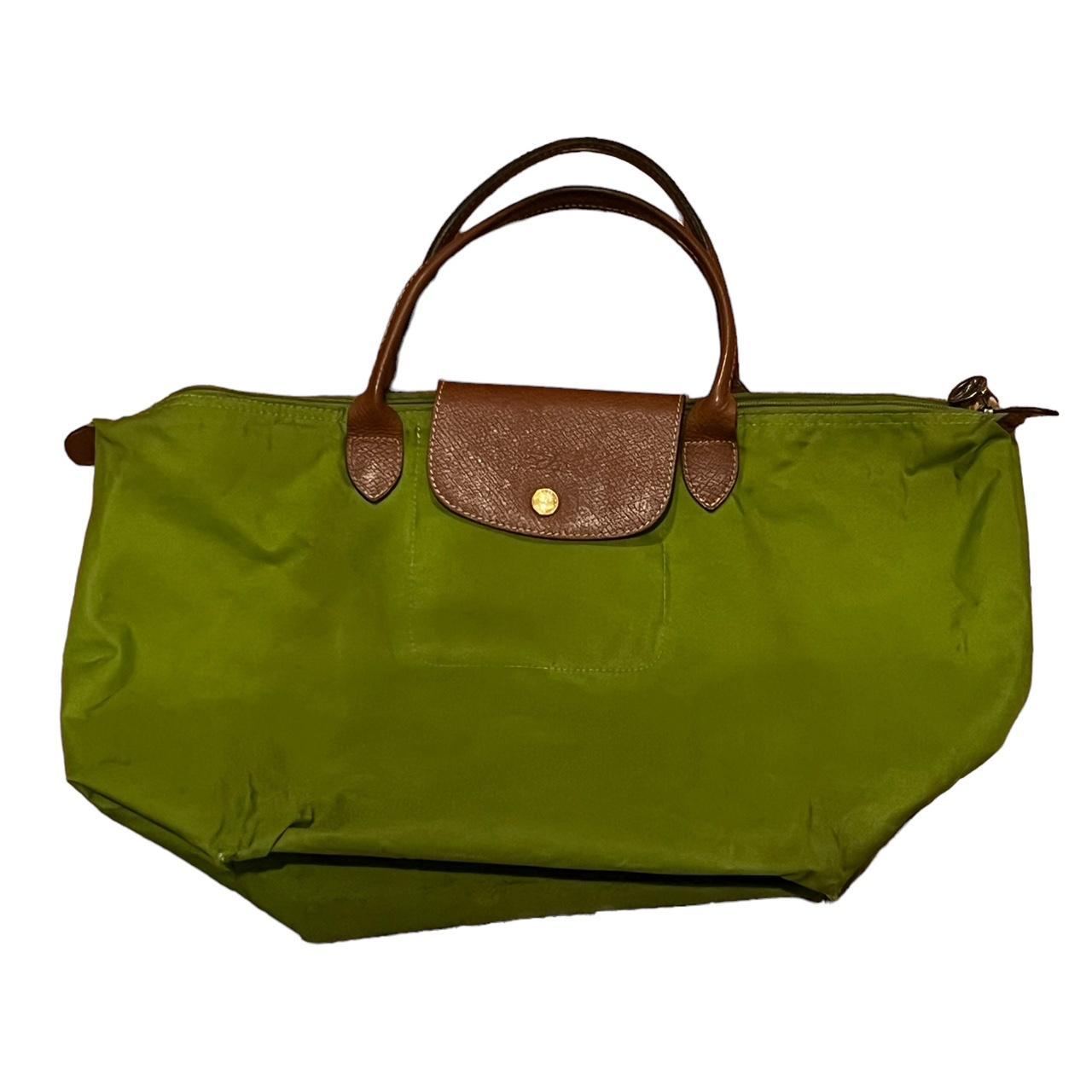 Green long champ Bag medium tiny hole in the corner... - Depop