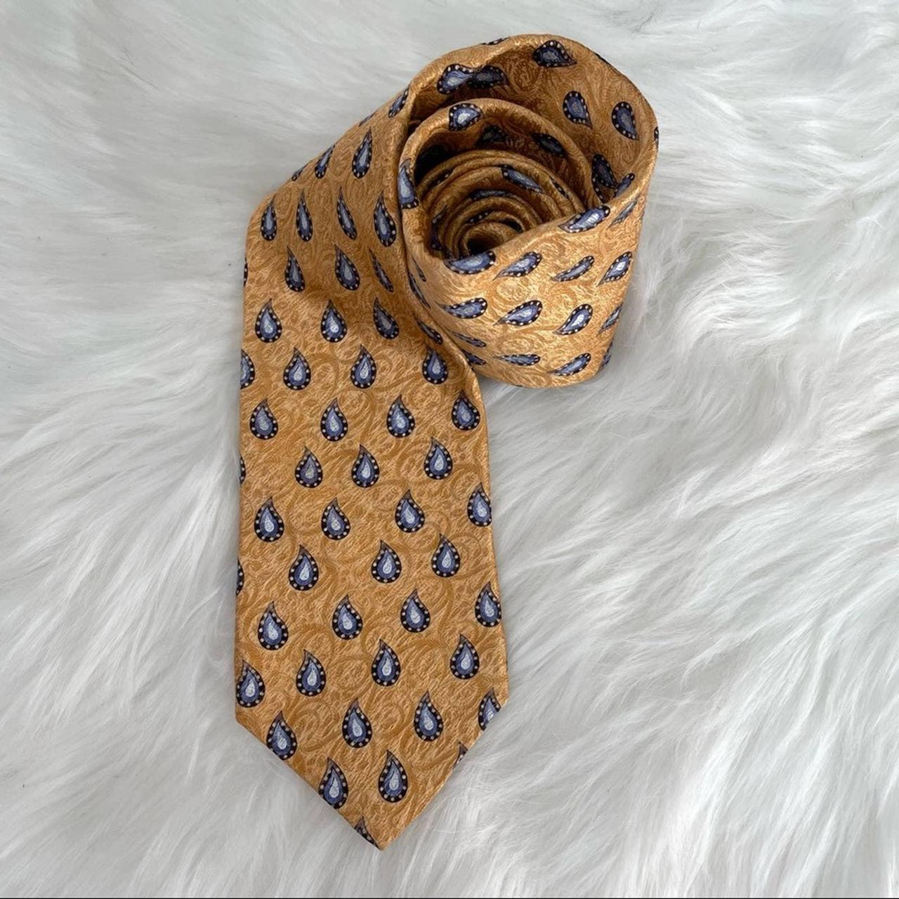 Ike Behar Men's Gold and Blue Accessory | Depop