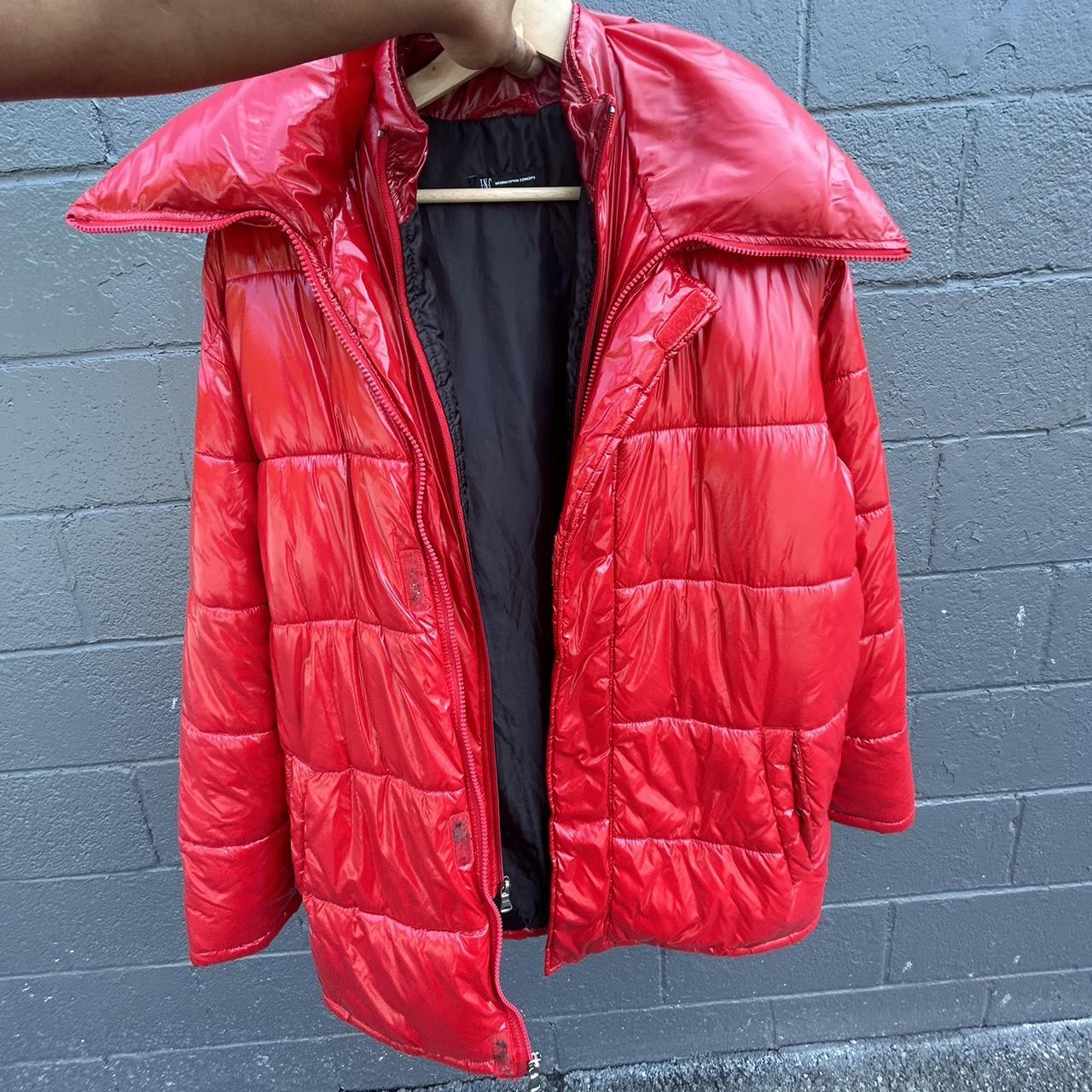 Red Flashy Puffer Jacket / Coat - retail $140 Size... - Depop