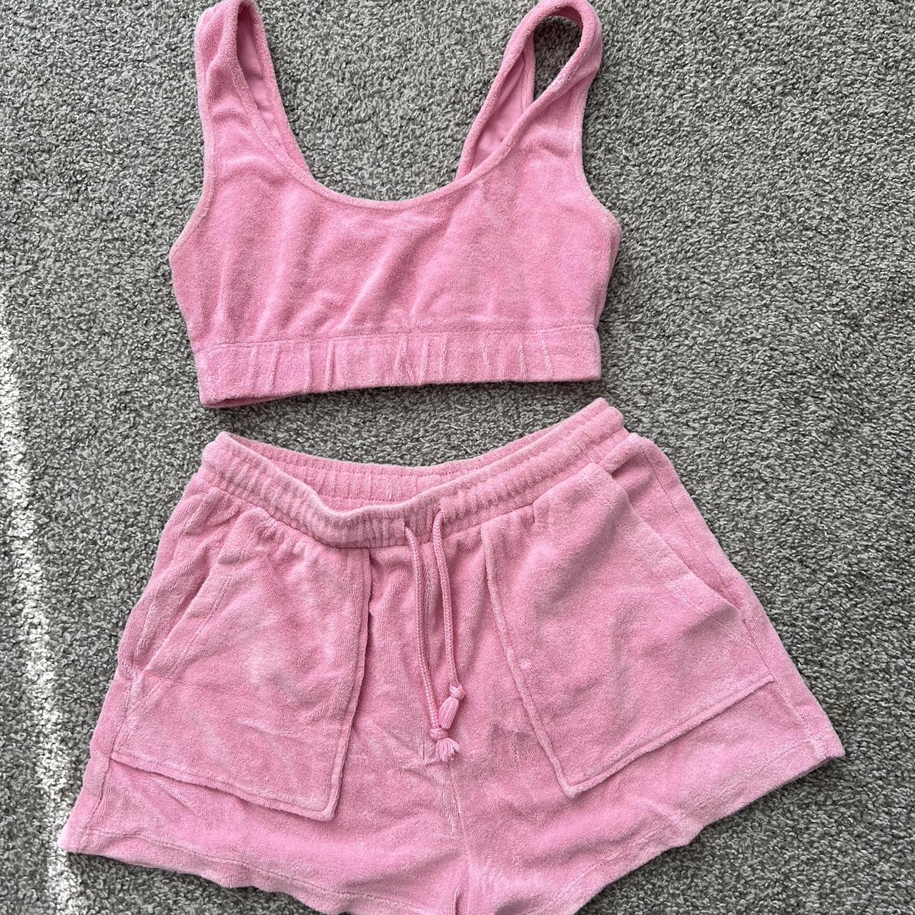 Zara pink terry cloth matching set Sooooo cute for... - Depop