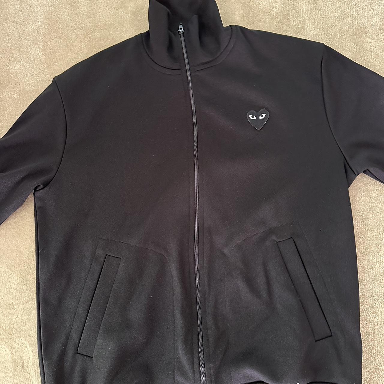 Commes des garçons cdg play track top in black size... - Depop