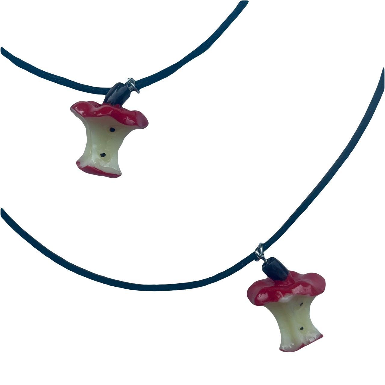 apple core necklace! 1. 18 in. brown suede cord 2.... - Depop