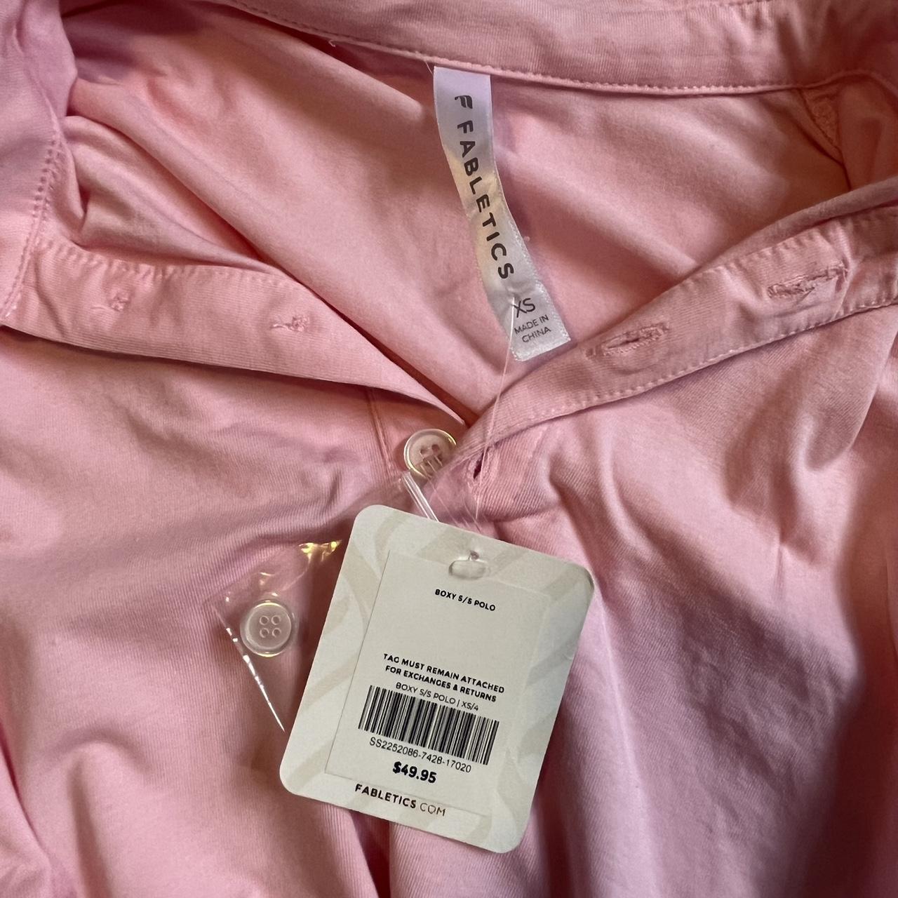pink fabletics boxy xsmall polo fits small #depop... - Depop