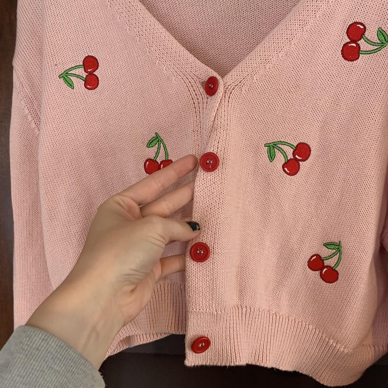 Minga London Women's Pink and Red Cardigan | Depop